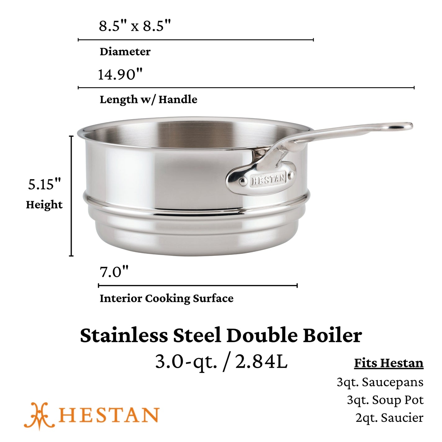Hestan Provisions 3-Quart Stainless Steel Double Boiler Insert – Meyer ...