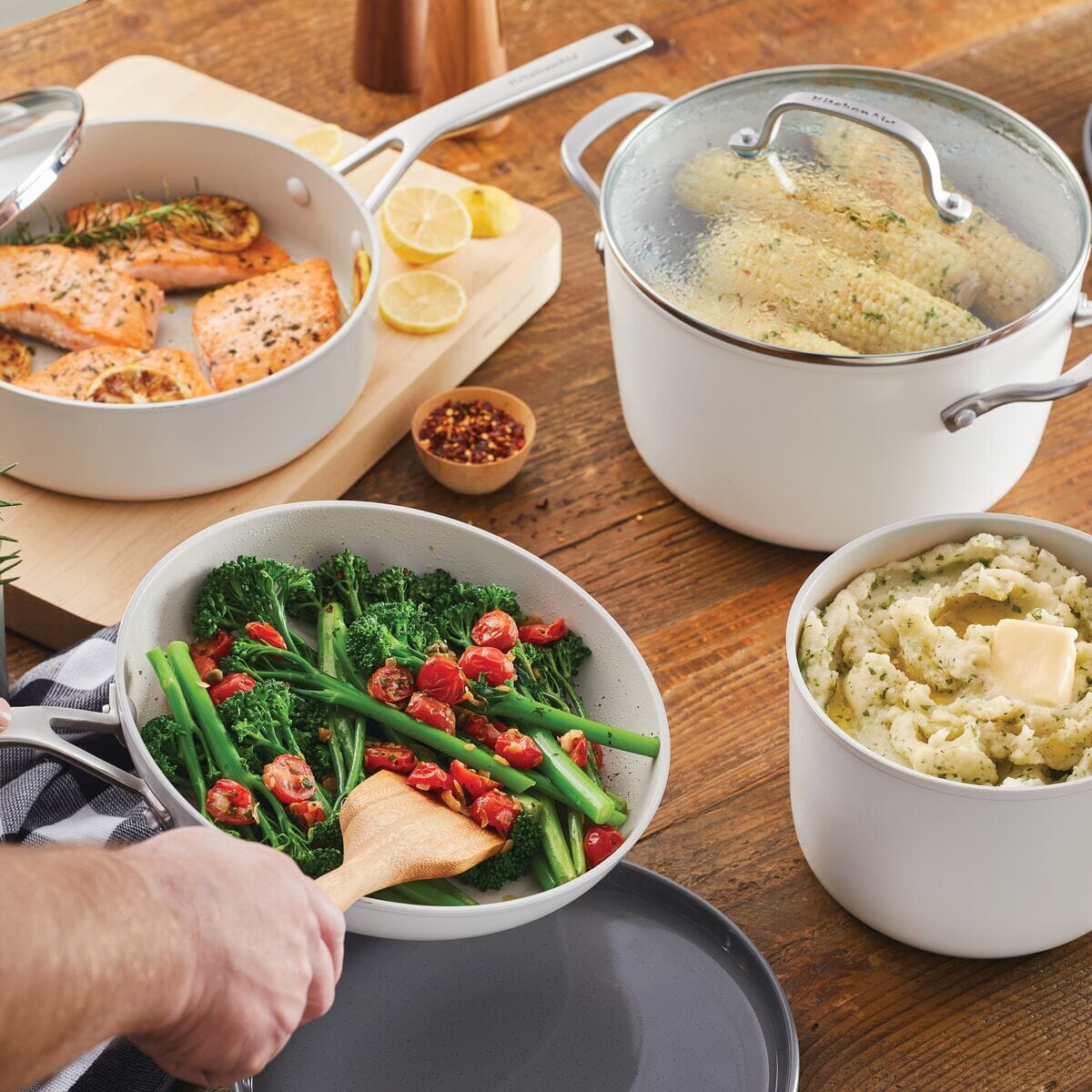 KitchenAid 12pc Hard Anodized Ceramic Cookware Set - White – Meyer Canada