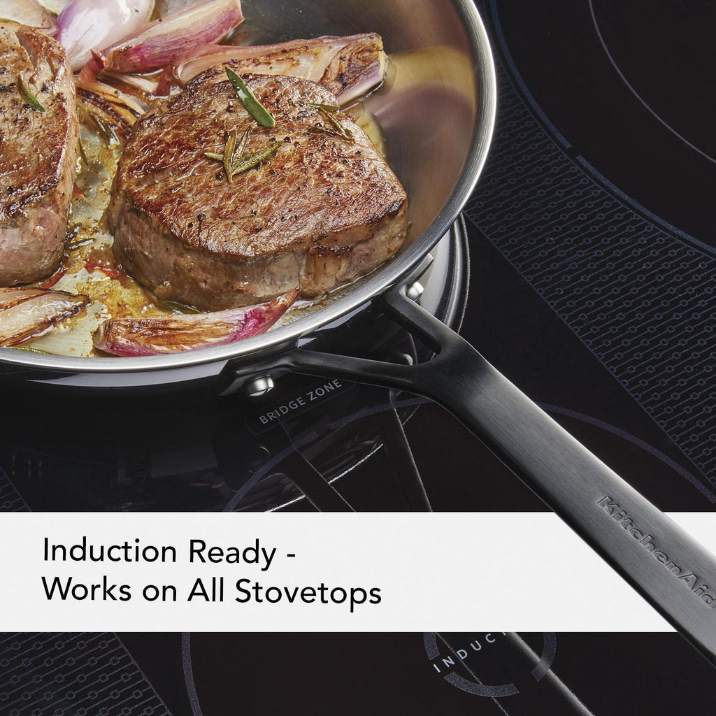 KitchenAid 5-Ply Clad Stainless Steel Frying Pan, 12.25-Inch, Polished ...