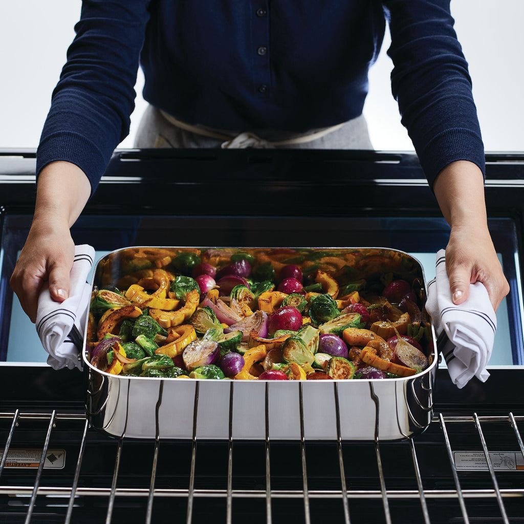 KitchenAid 5-Ply Clad Stainless Steel Roaster with Removable Rack, 15 ...